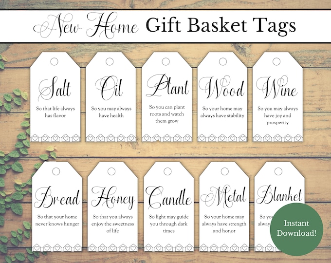 Housewarming Gift Basket Tags - Etsy