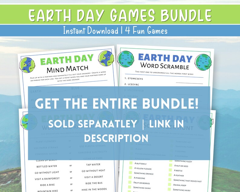 Earth Day Scavenger Hunt Earth Day Games Nature Scavenger | Etsy
