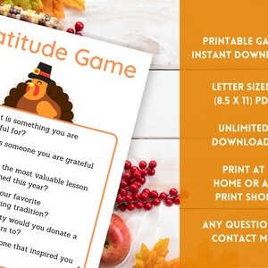 Thanksgiving Gratitude Game, Thanksgiving Dice Game, Thanksgiving Party ...