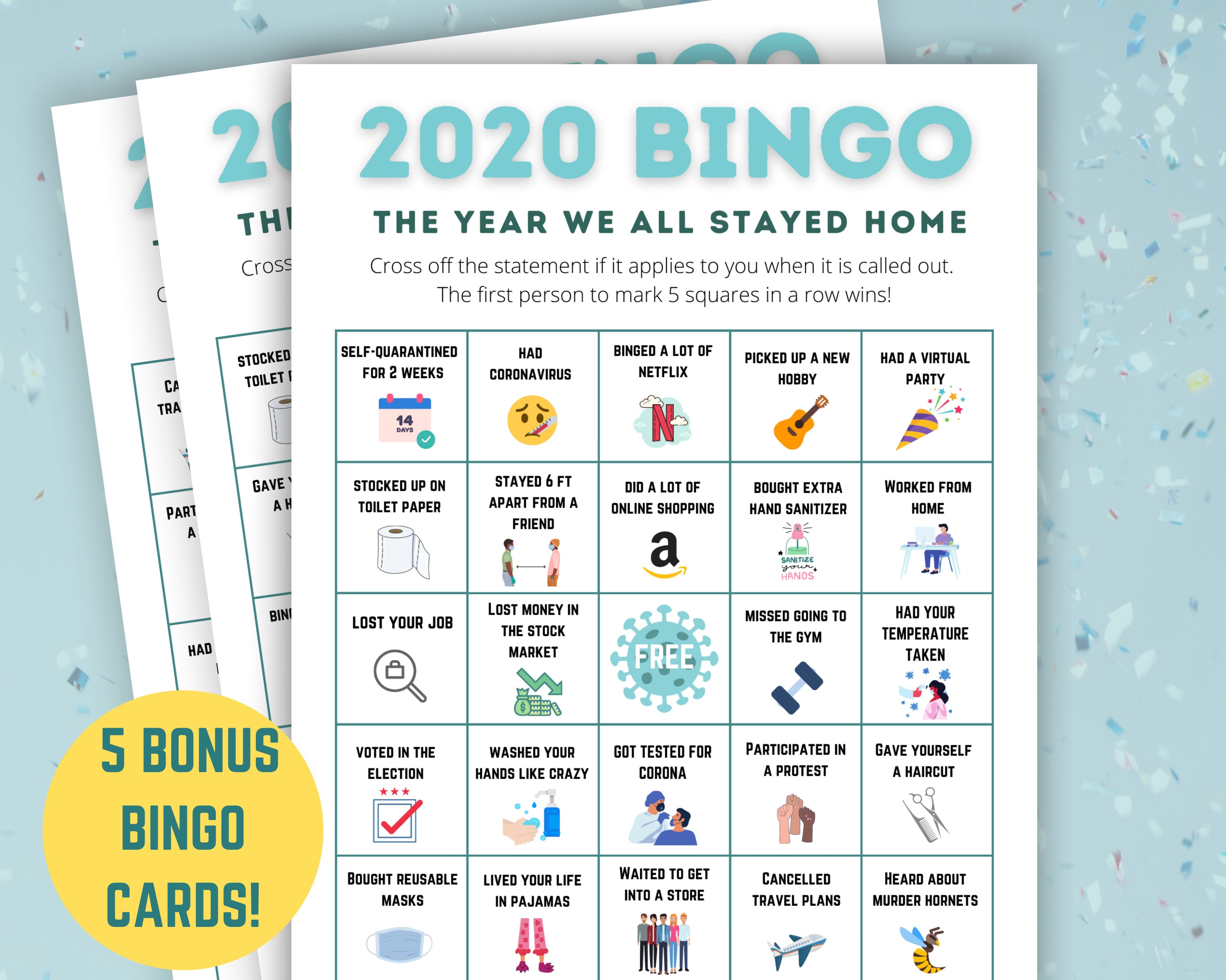 2020 Bingo Game 2020 Bingo Cards Bingo Cards Zoom Bingo | Etsy