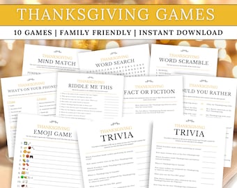 Digital Thanksgiving Games for Kids Virtual Thanksgiving - Etsy