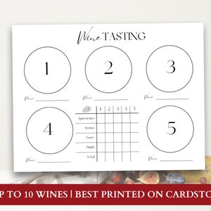 Wine Tasting Placemat Printable, Wine Tasting Score Card Wine Tasting ...