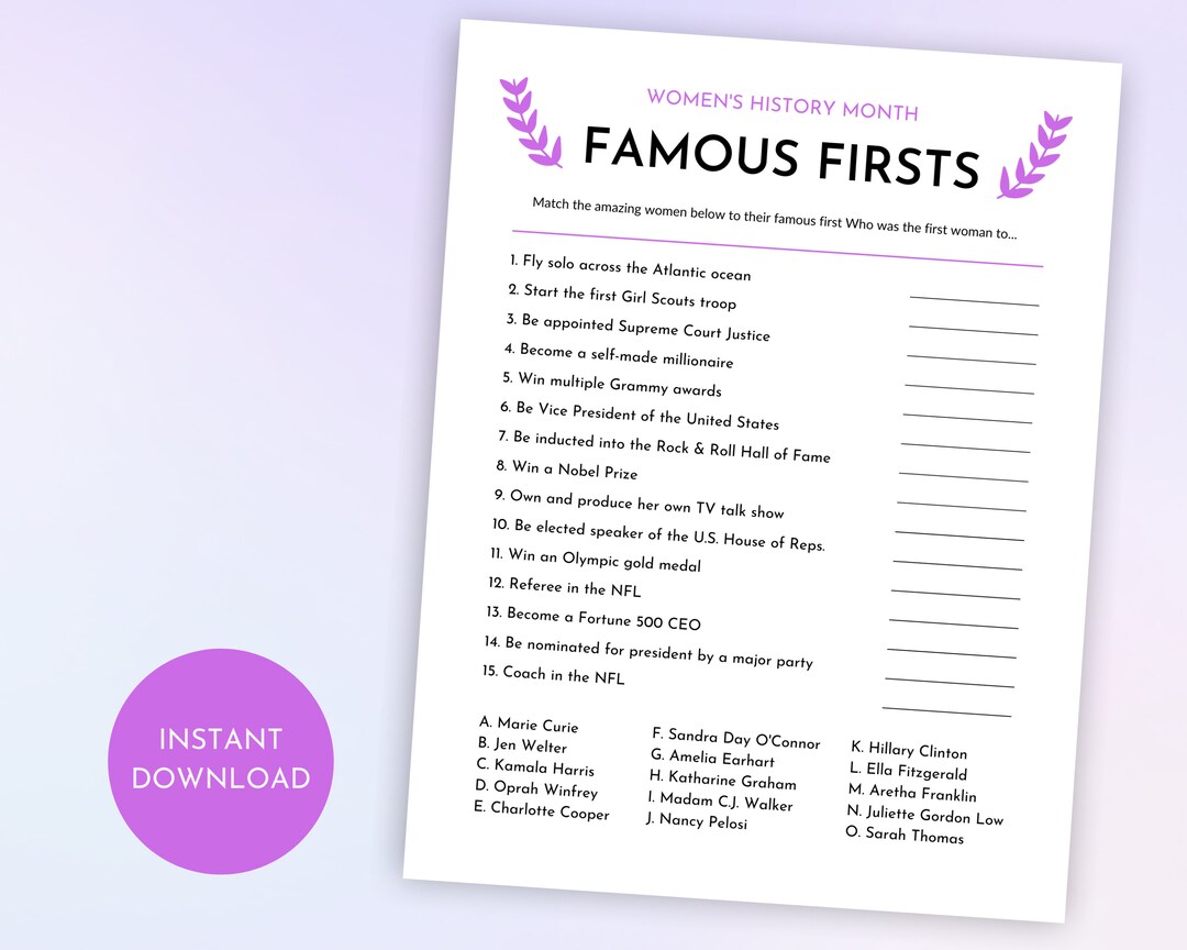 Women's History Month Game, Women's History Month Word Scramble, March ...