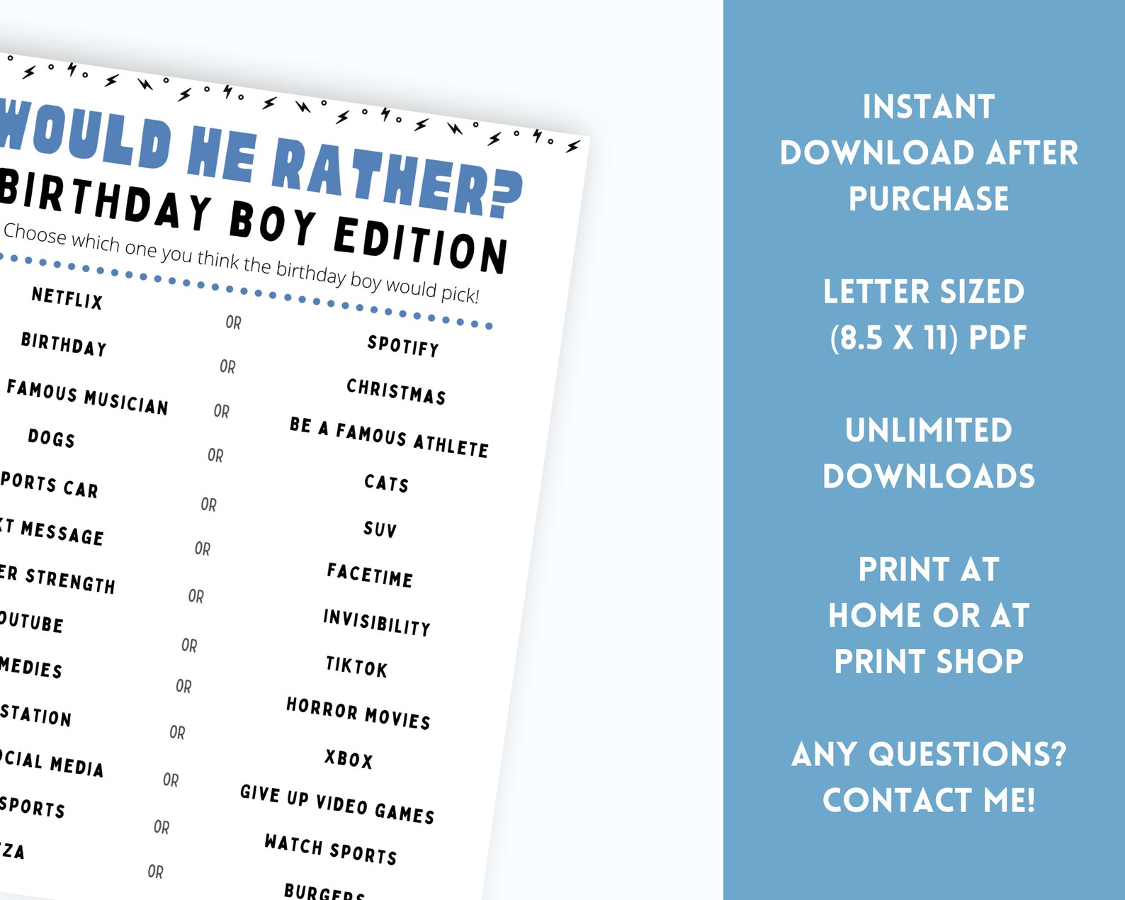 Birthday Games for Boys Teenager Birthday Party Games Boy | Etsy