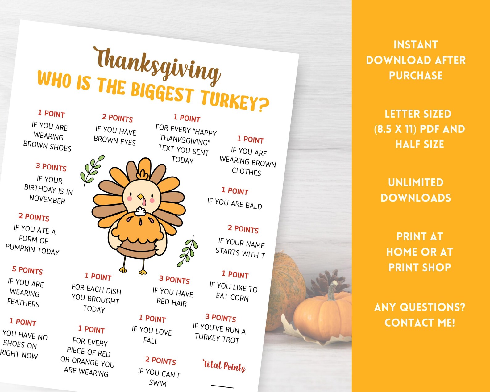 Thanksgiving Games Bundle Printable, Friendsgiving Party Games, Family ...