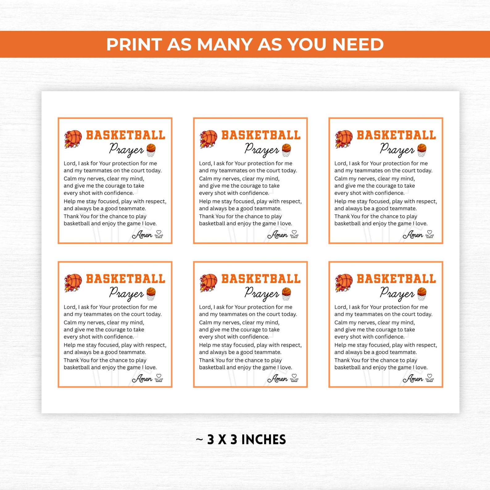 Basketball Player Prayer Cards - Etsy