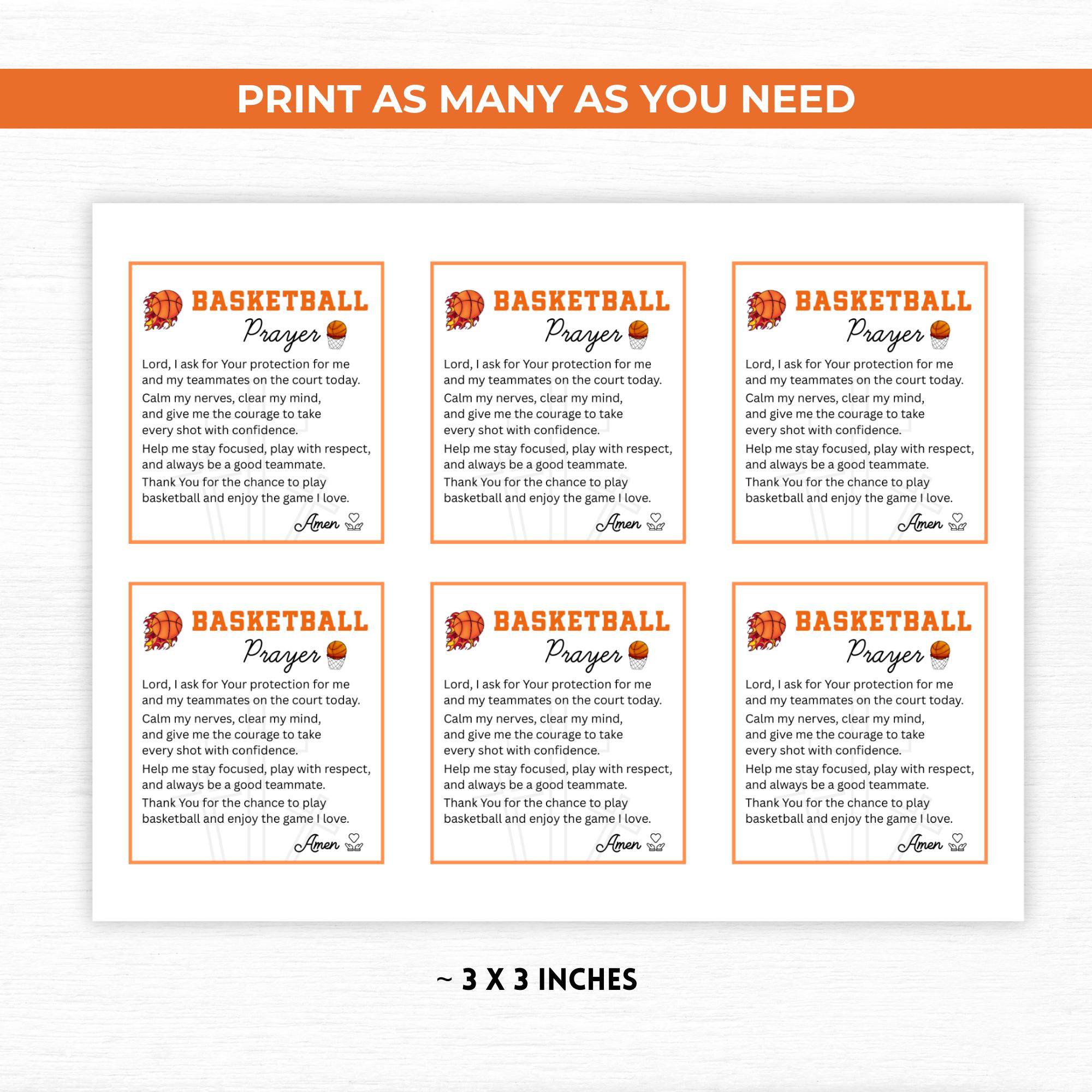 Basketball Player Prayer Cards - Etsy