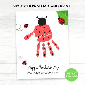 Mother's Day Craft, Mother's Day Keepsake Handprint Craft, Mom Grandma ...