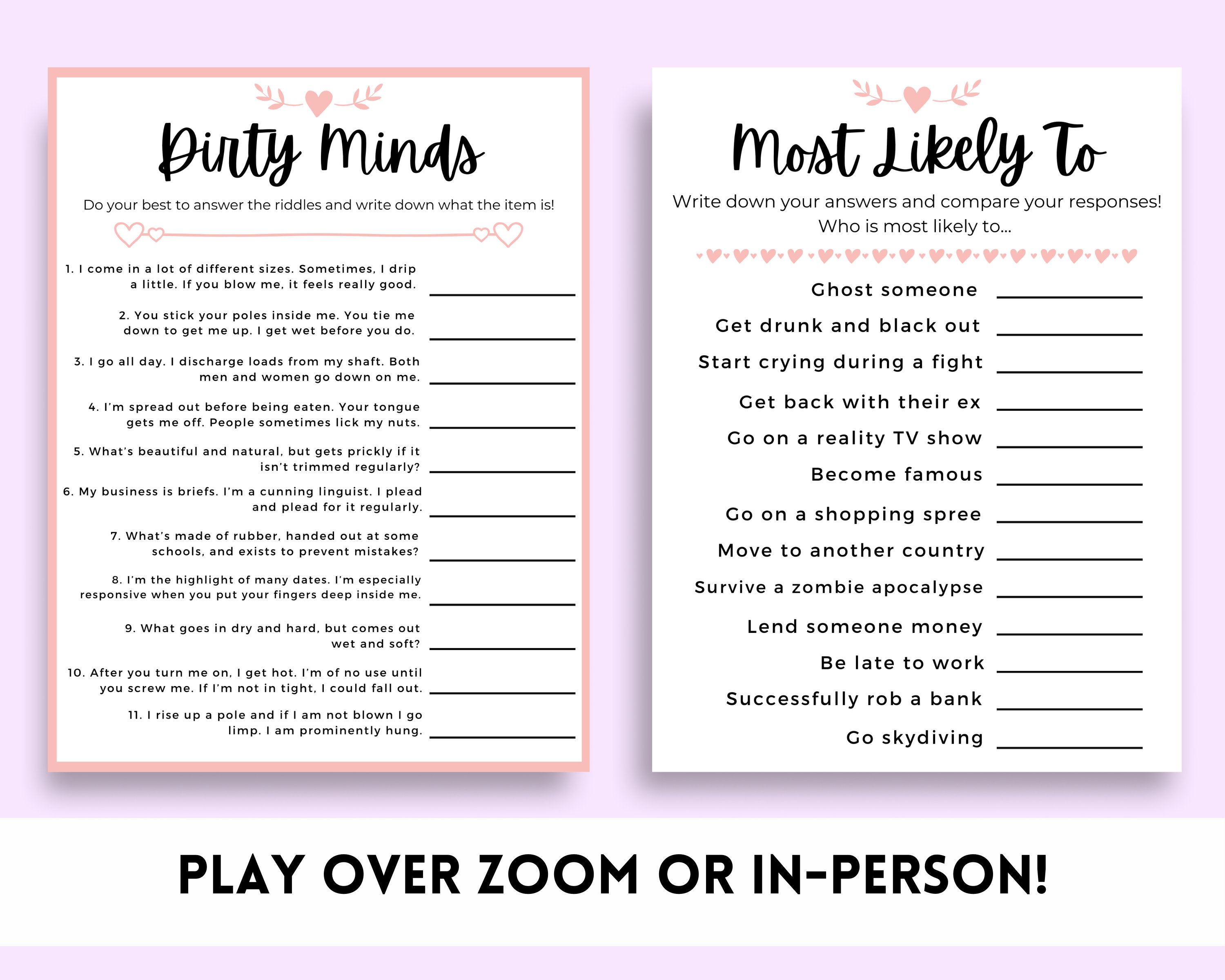Girls Night Games Girl's Night Game Bundle Ladies Night - Etsy