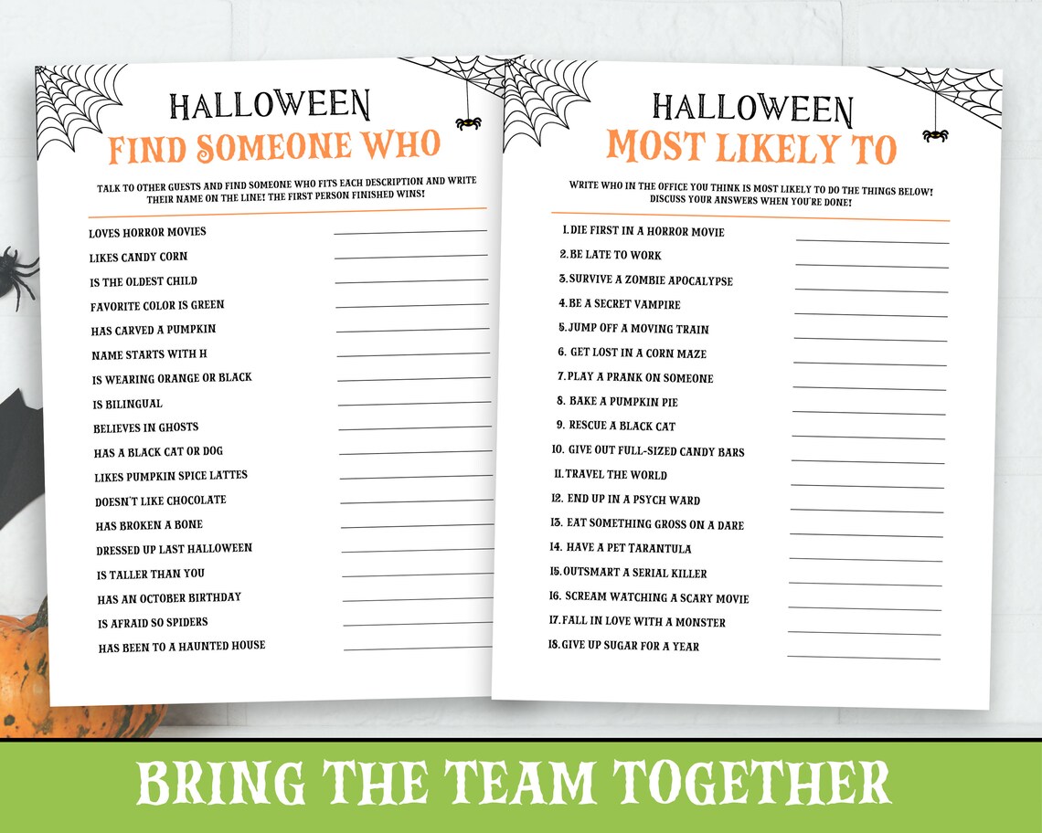 Halloween Office Party Games Halloween Games for Office - Etsy