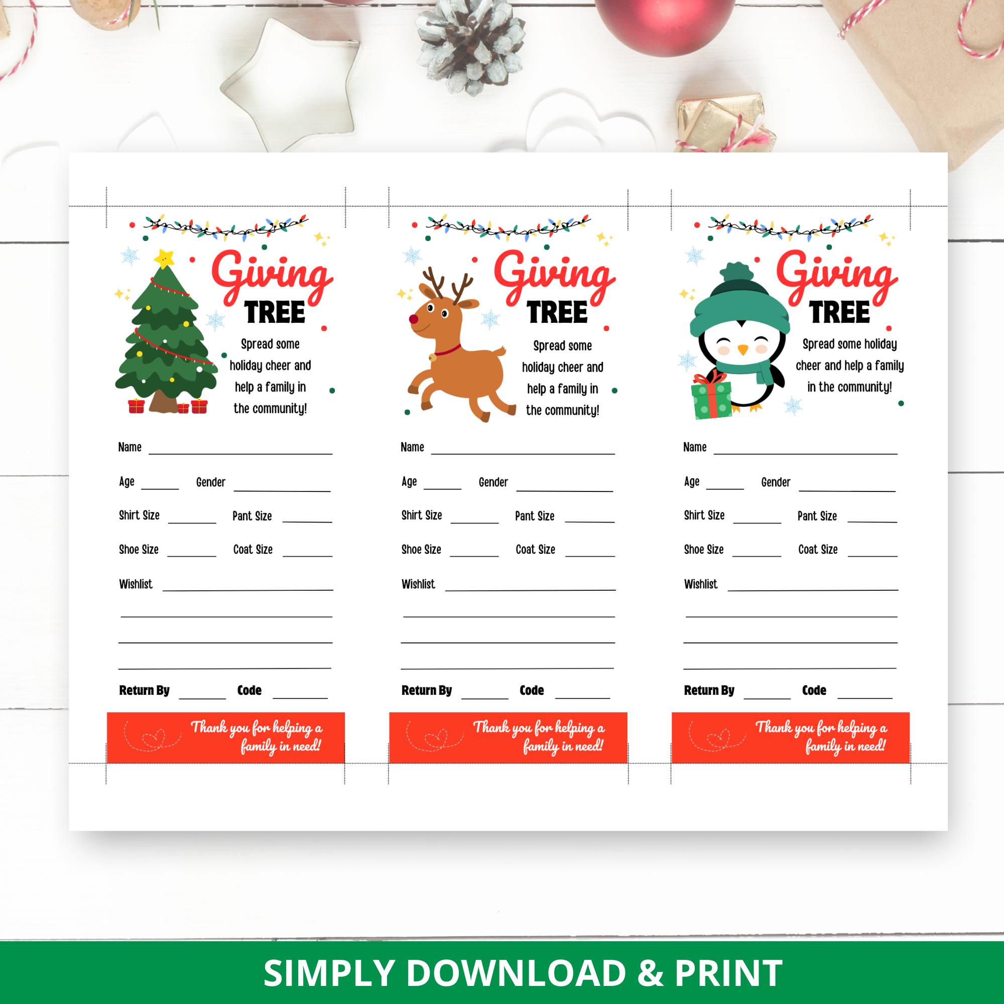 Giving Tree Tags Editable, Angel Tree Tags, Christmas Giving Tree. Toy ...