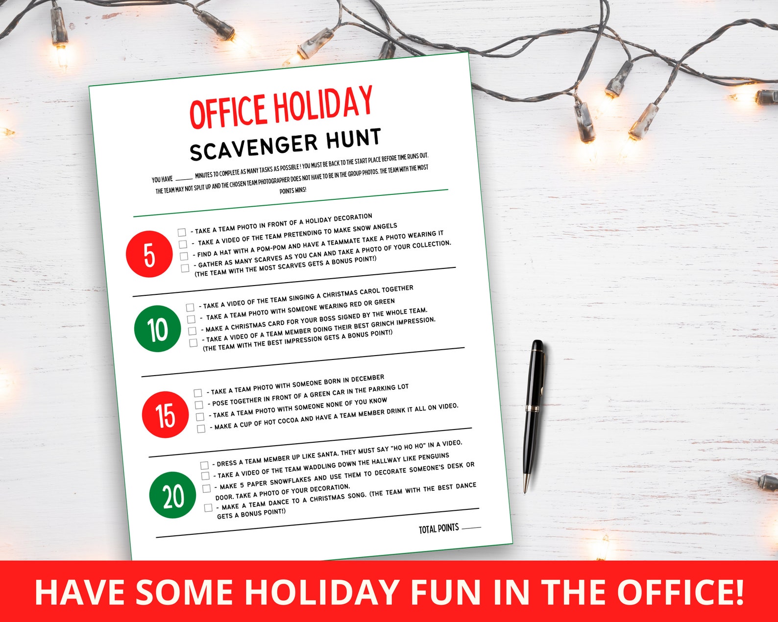 Office Holiday Scavenger Hunt Office Christmas Party Games - Etsy
