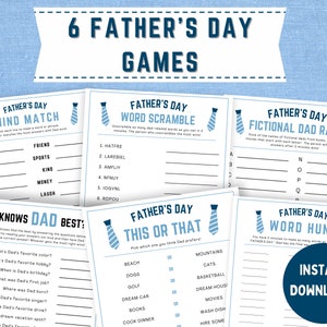 Father's Day Games, Father's Day Game Bundle, Father's Day Party Games ...
