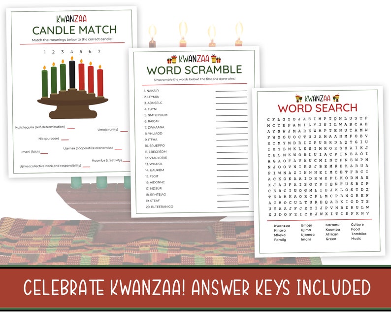 Kwanzaa Games Kwanzaa Game Bundle Printable Kwanzaa Games - Etsy