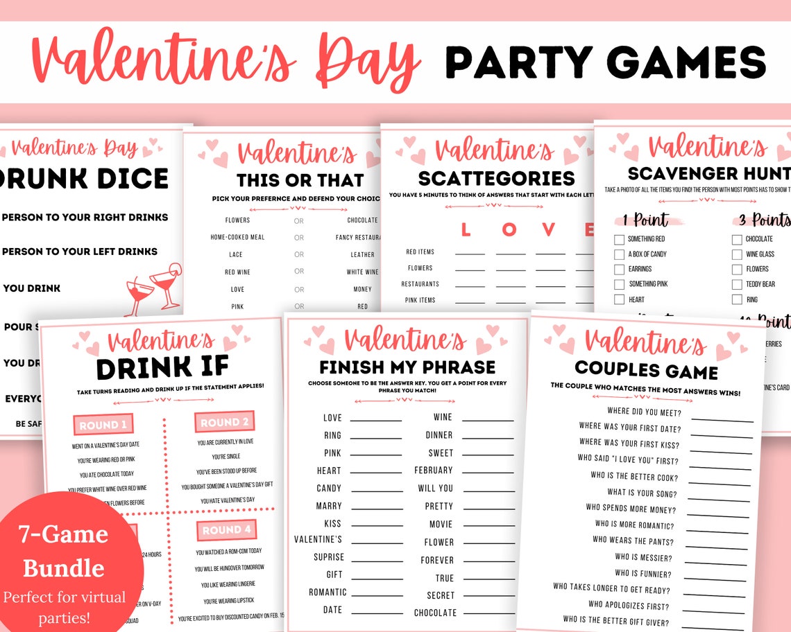 Valentine's Day Party Games Valentine's Day Game | Etsy