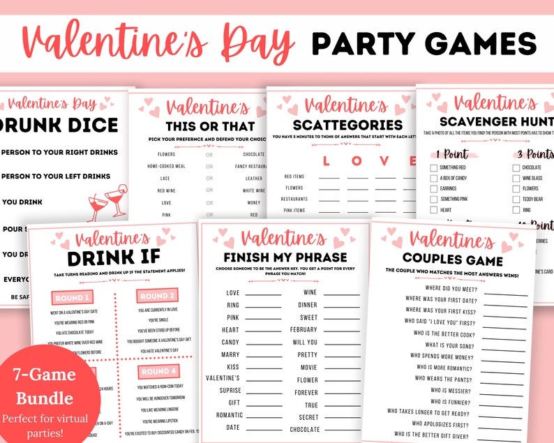 Valentine's Day Party Games Valentine's Day Game - Etsy