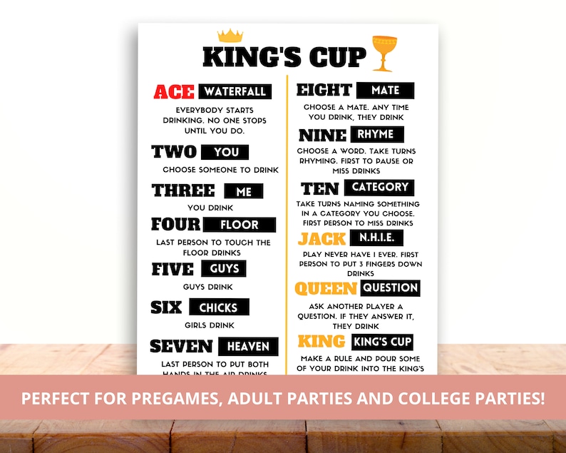 King's Cup Game, King's Cup Drinking Game, Drinking Games, Drinking ...