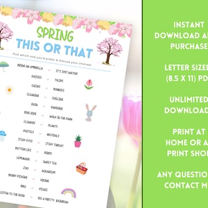 Spring Party Games Bundle, Spring Games, Springtime Activities for Kids ...