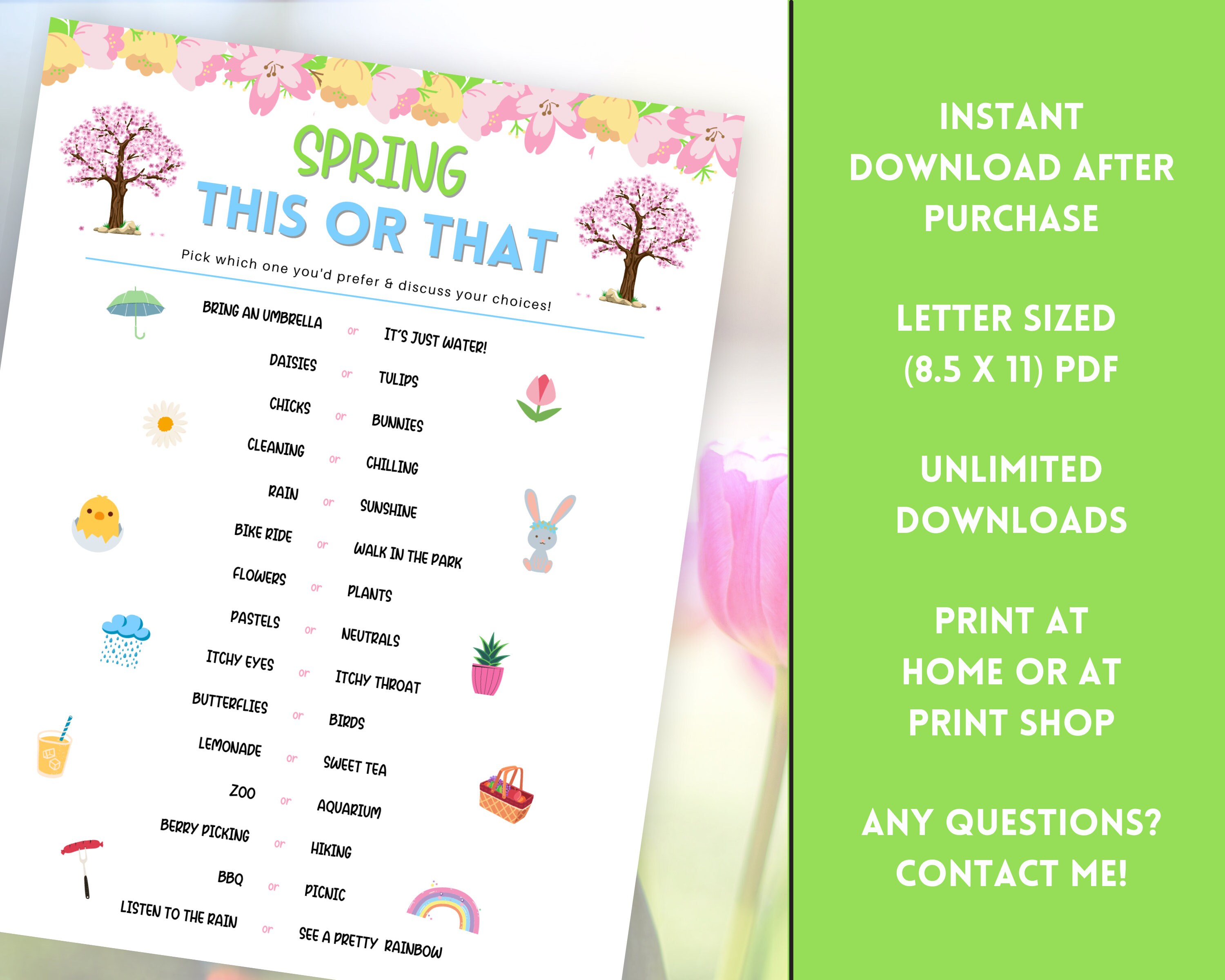 Spring Party Games Bundle Spring Games Springtime Activities - Etsy