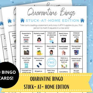 Quarantine Bingo, Quarantine Game for Adults, Quarantine Birthday Games ...