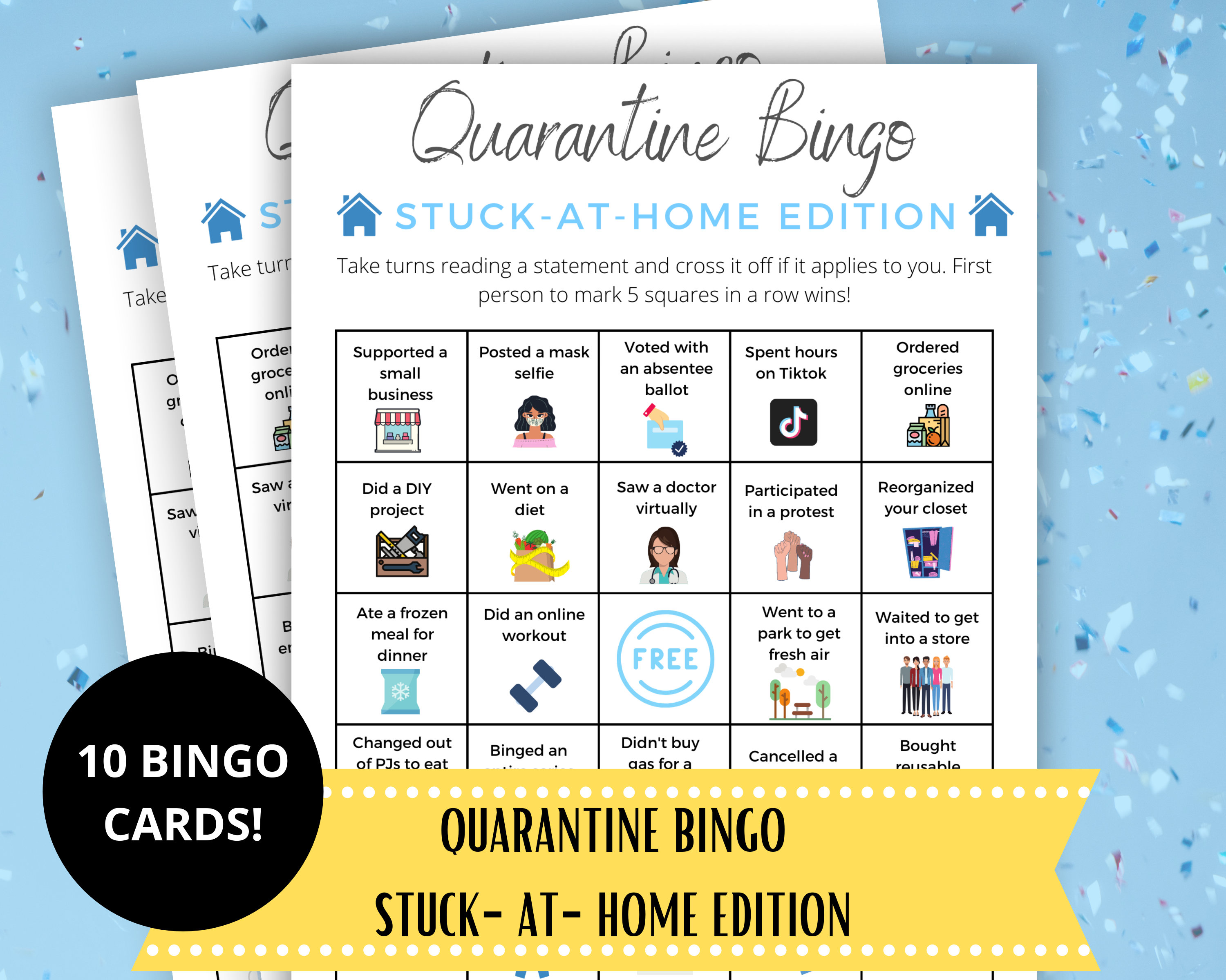Quarantine Bingo Quarantine Game for Adults Quarantine - Etsy Canada