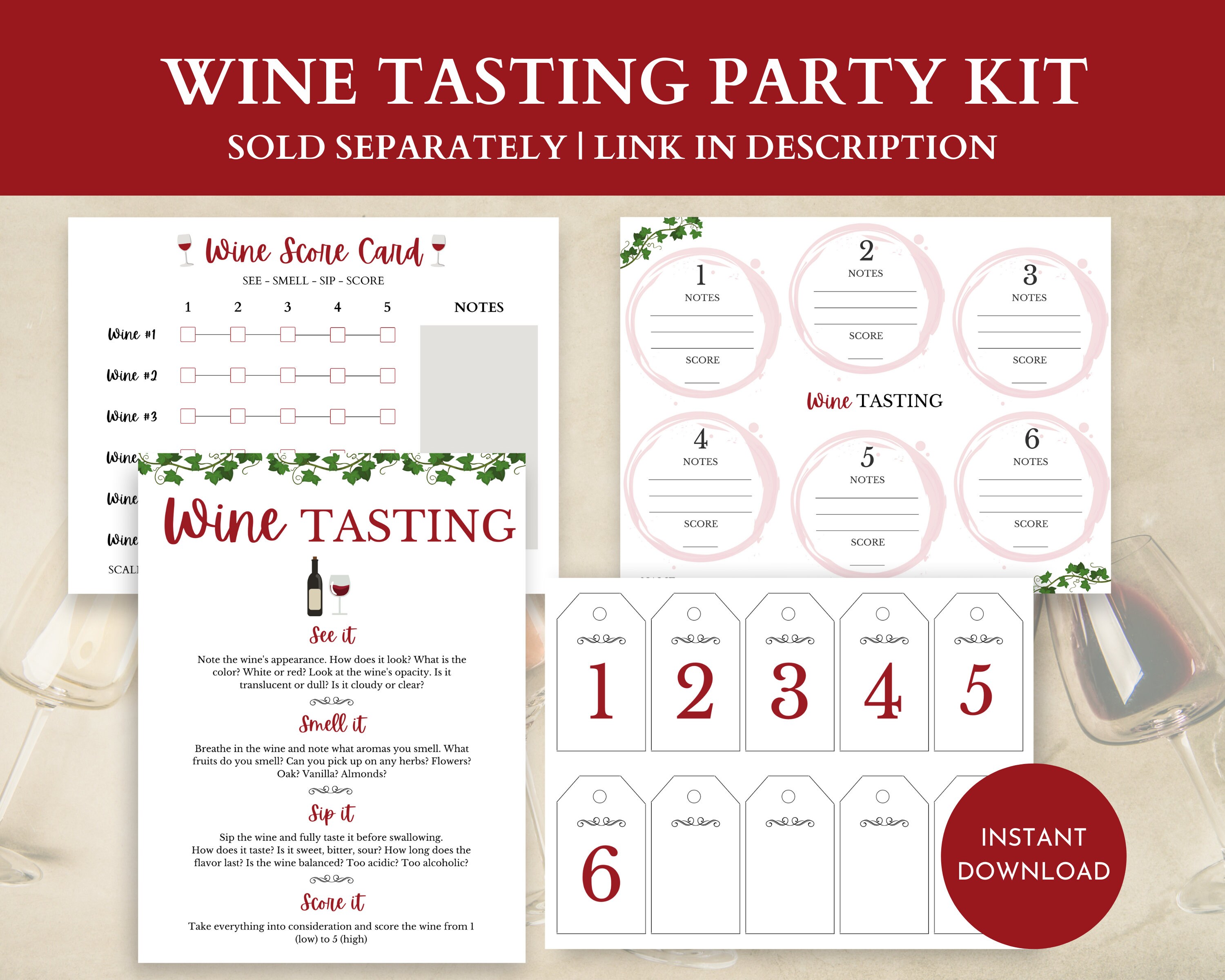 Wine Bingo Wine Tasting Game Printable Wine Themed Game - Etsy UK