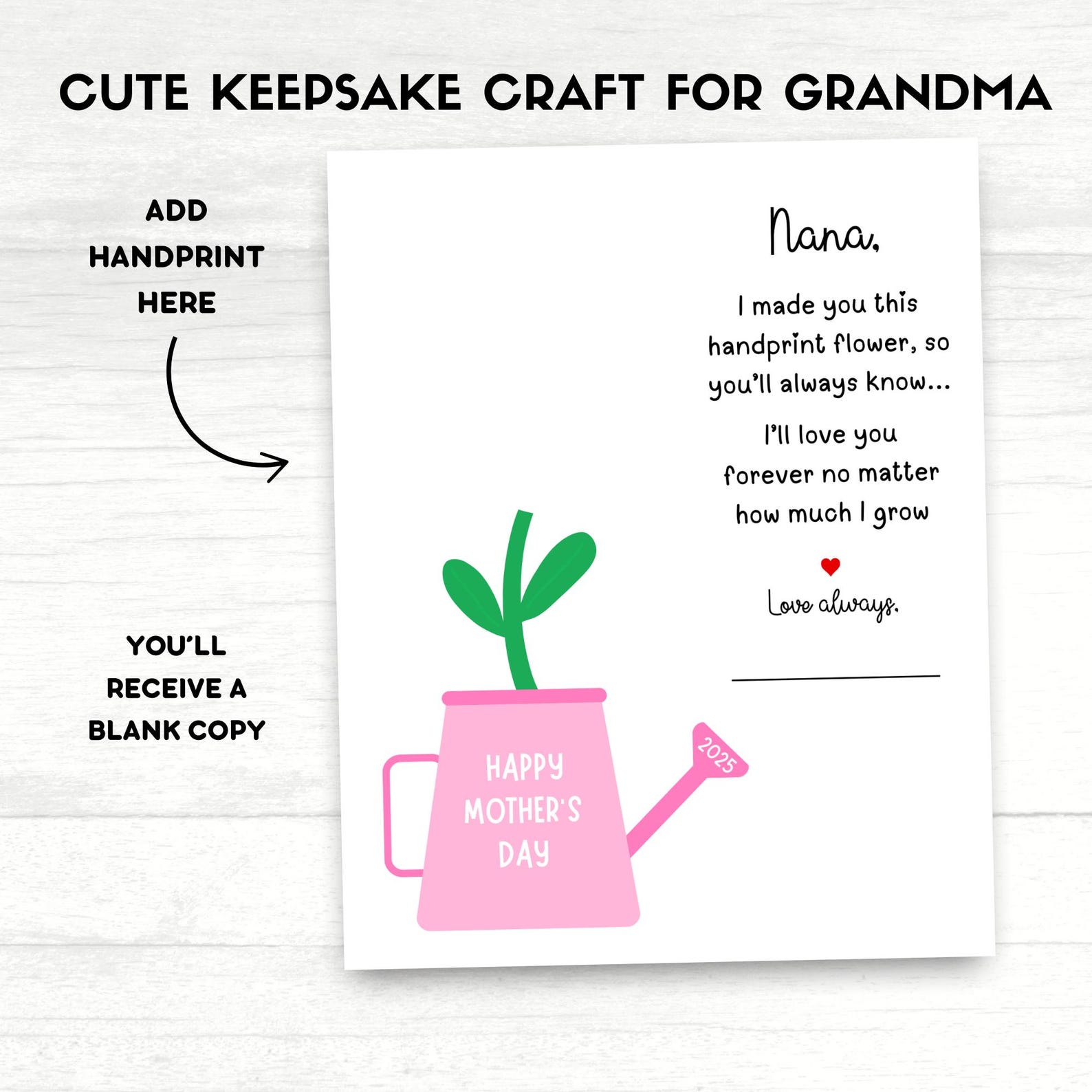 Nana Mother's Day Handprint Art Craft, Grandma Handprint Craft, 2025 ...