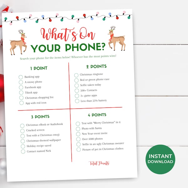 Christmas Whats on Your Phone - Etsy