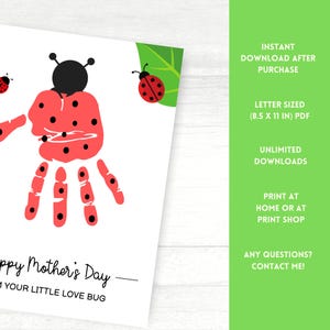 Mother's Day Craft, Mother's Day Keepsake Handprint Craft, Mom Grandma ...