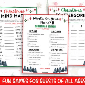 Printable Christmas Party Games, 20 Christmas Games Bundle, Christmas ...