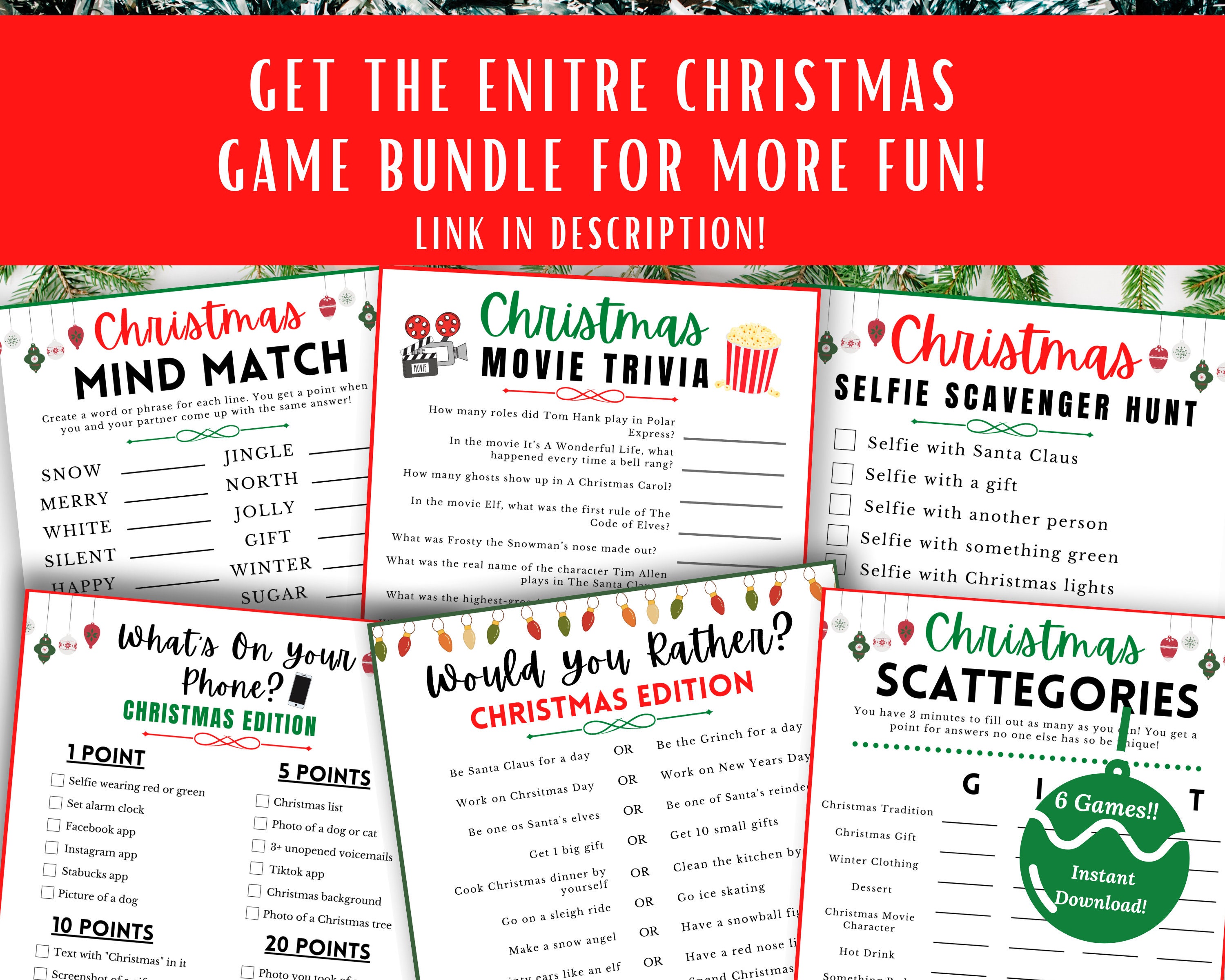 Naughty or Nice Christmas Game Christmas Game Printable | Etsy