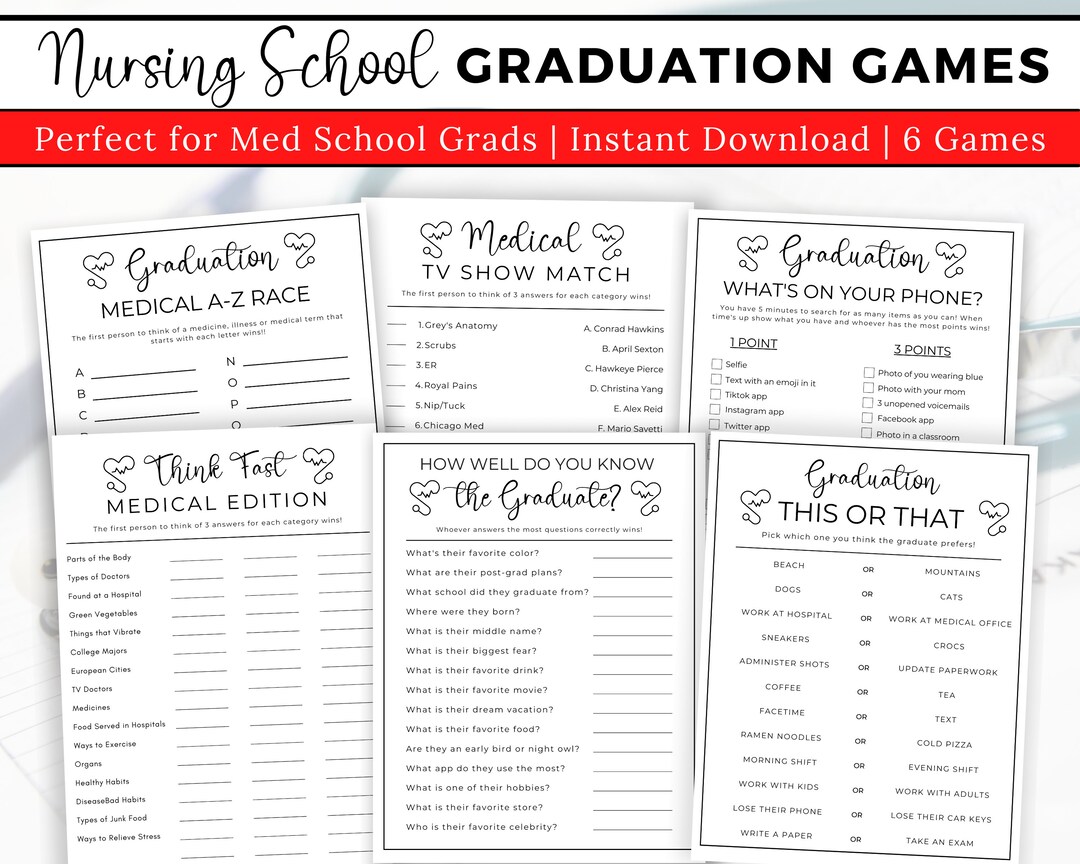 Nurse Graduation Games, Nursing School Graduation Games, Nurse ...