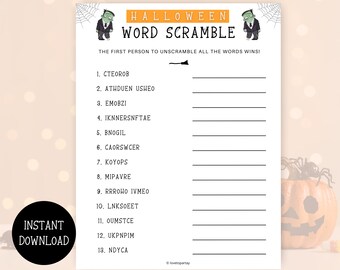 Scary Movie Word Scramble Terrifying Level Horror Movie Word - Etsy