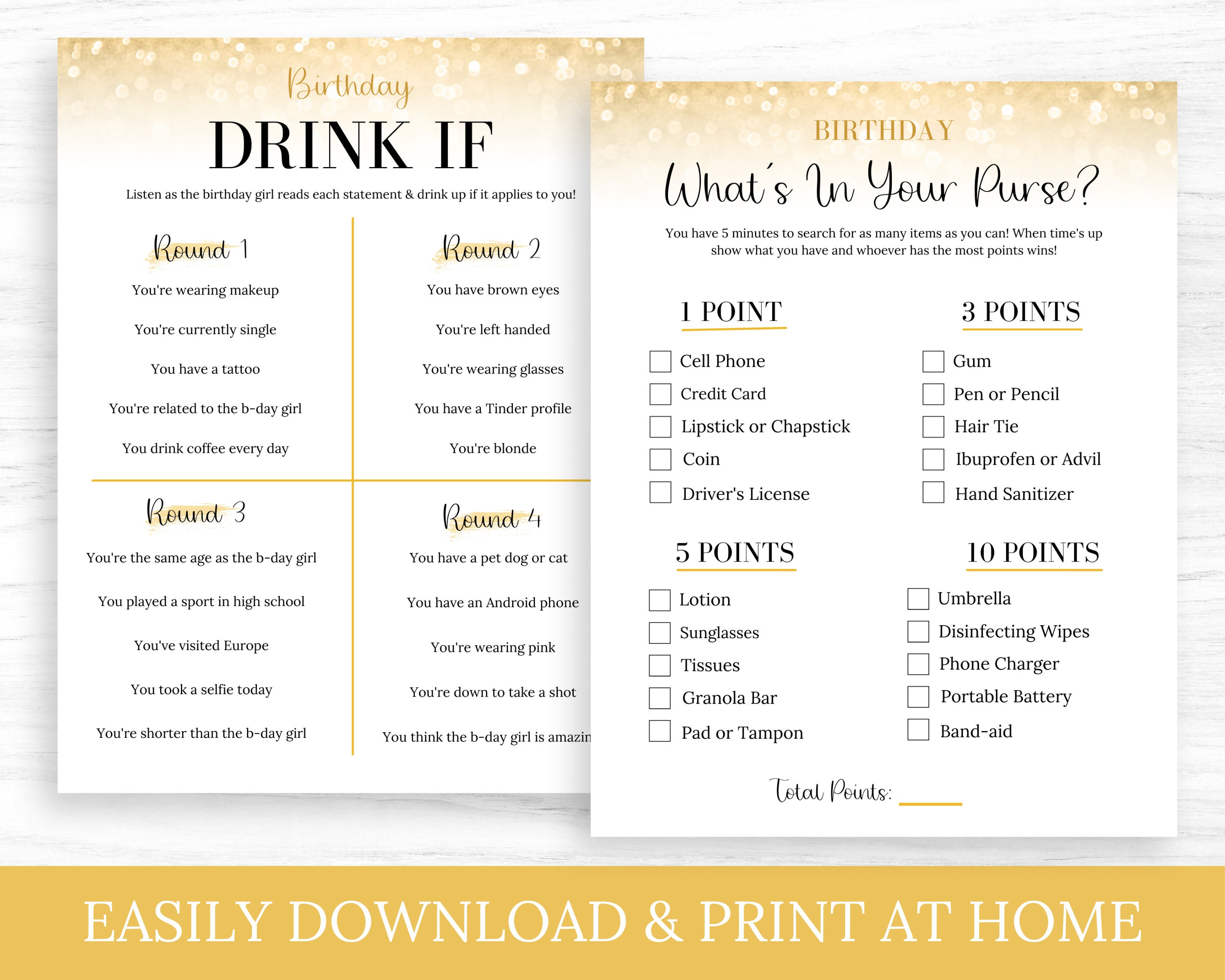 Adult Birthday Party Games Bundle Birthday Party Games For Etsy