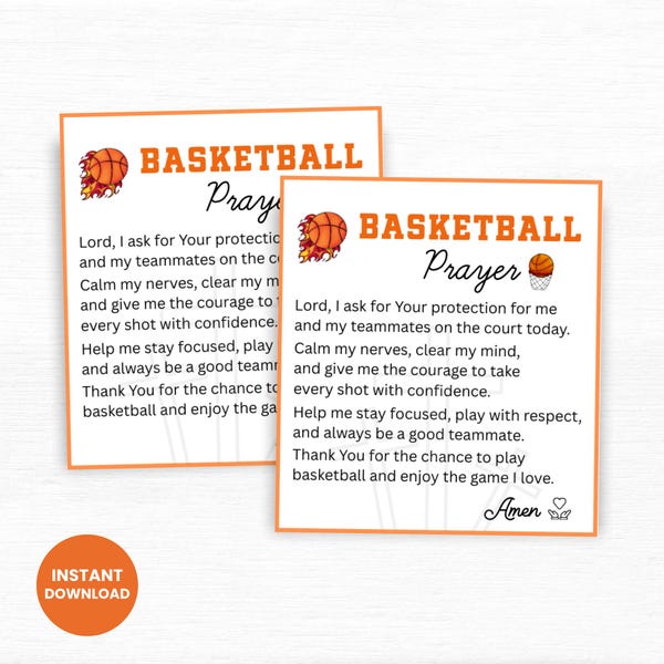 Basketball Prayer - Etsy