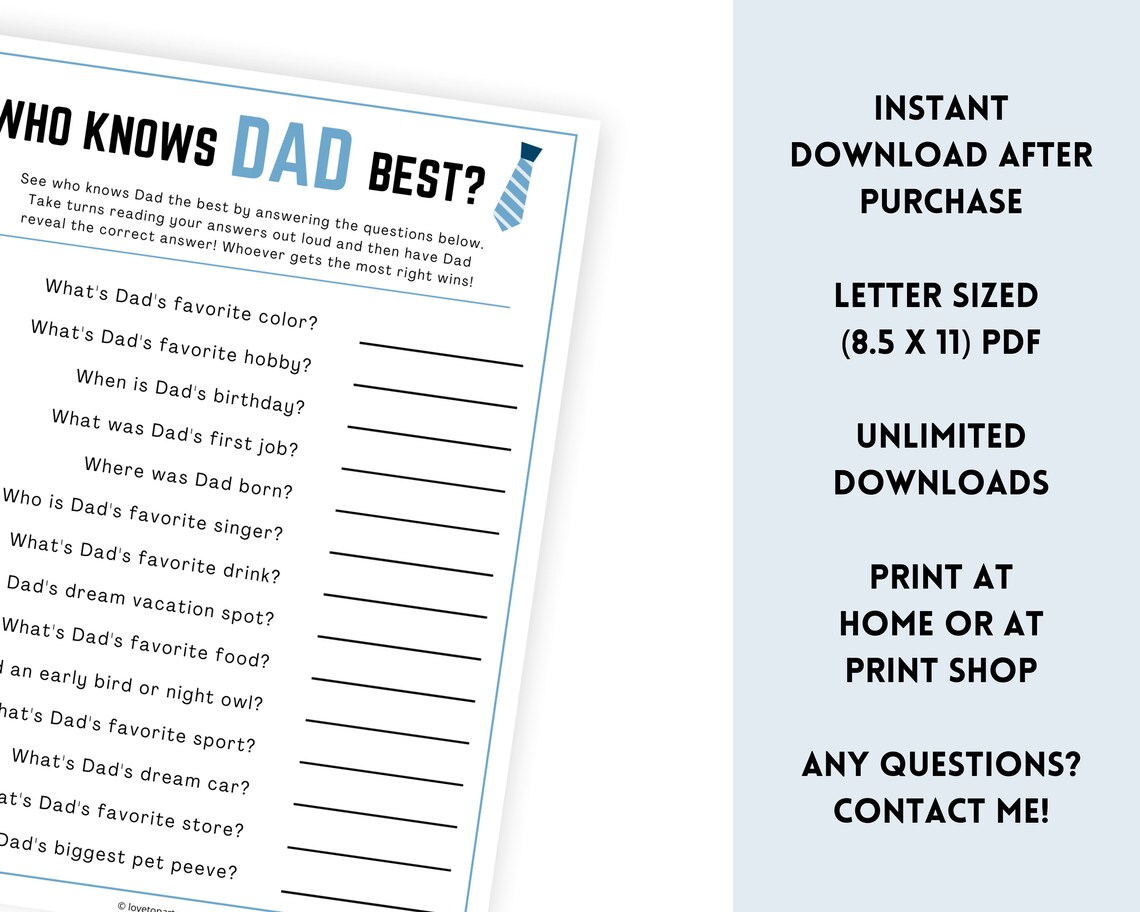 Father's Day Games, Father's Day Game Bundle, Father's Day Party Games ...