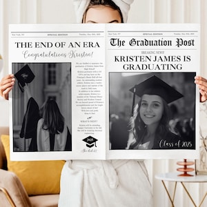 Graduation Newspaper Template, Printable Grad Announcement, Graduation ...
