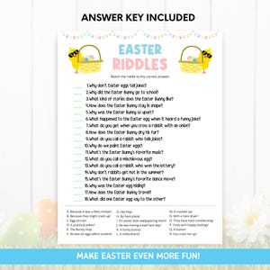 Easter Riddles Game, Easter Jokes, Fun Easter Game for Kids, Easter ...
