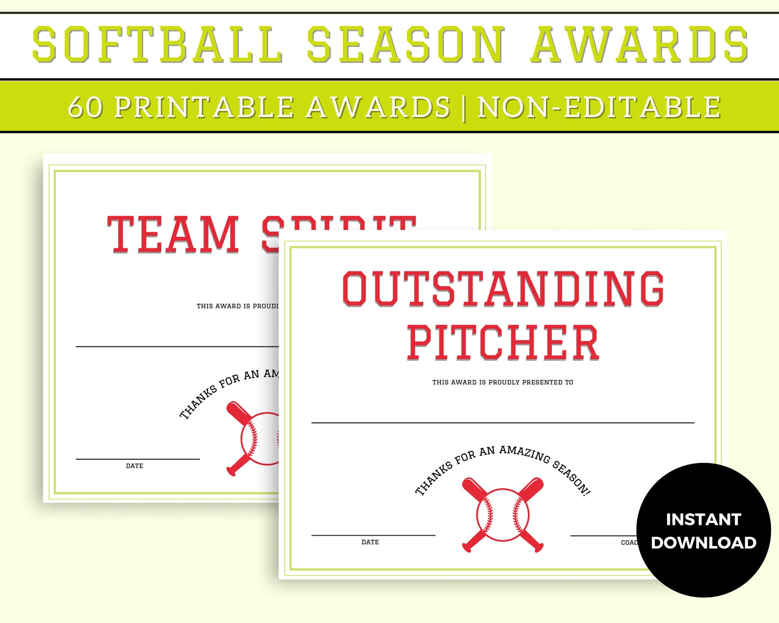 Softball Awards Softball End of Season Awards Softball - Etsy