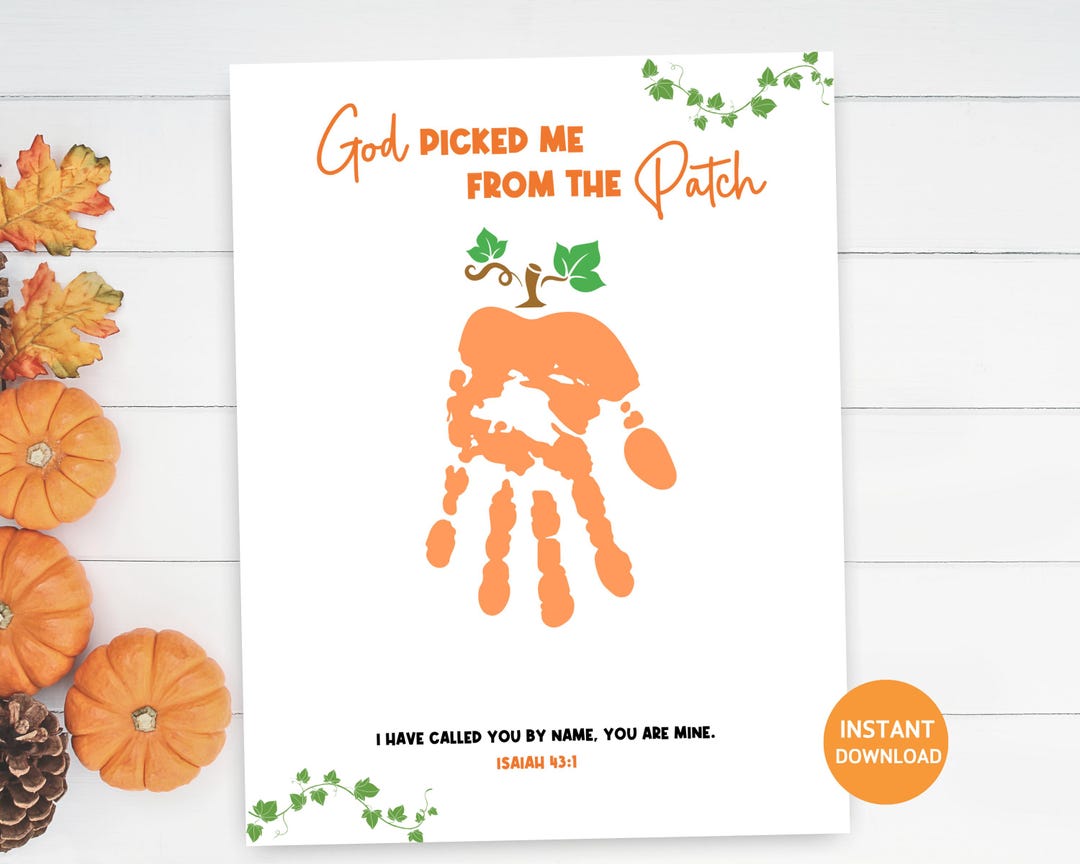 Fall Handprint Art Craft, Fall Sunday School Activity, Christian ...