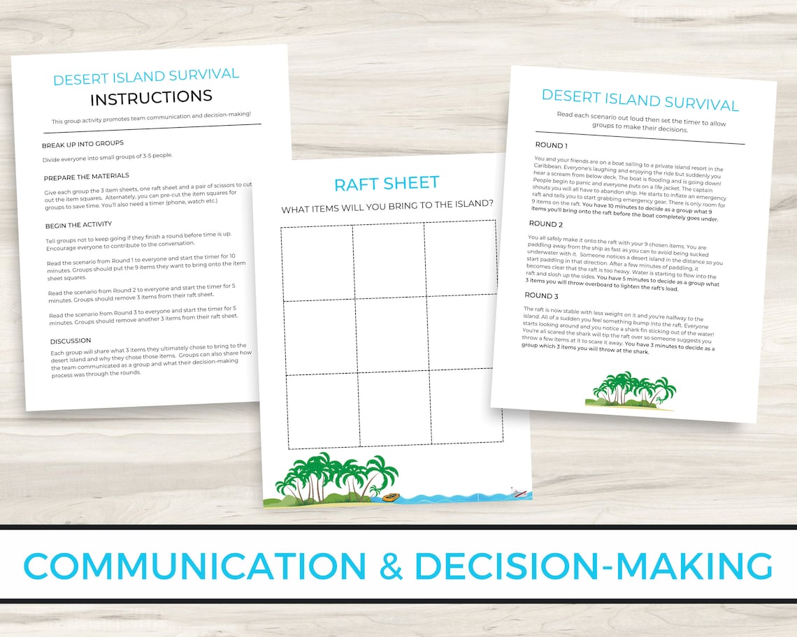 Desert Island Survival Office Party Games Work Party Game - Etsy