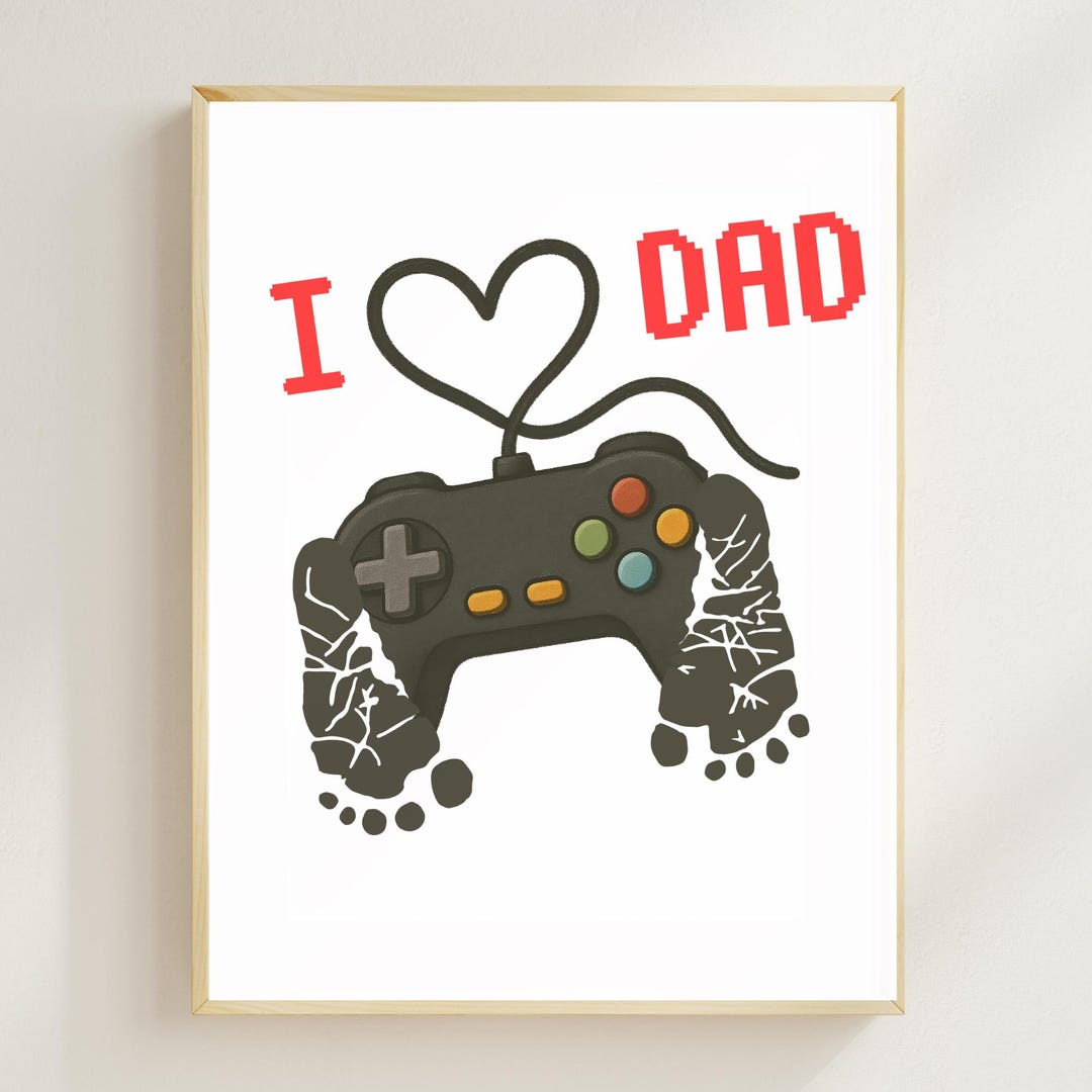 Father's Day Footprint Art, Dad Birthday Gift Keepsake Craft, Video ...