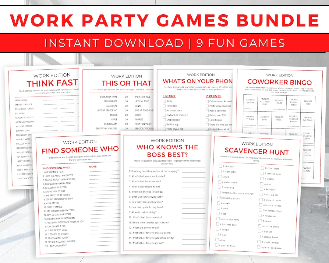 Work Party Games, Office Party Games, Team Building Games, Work Retreat ...