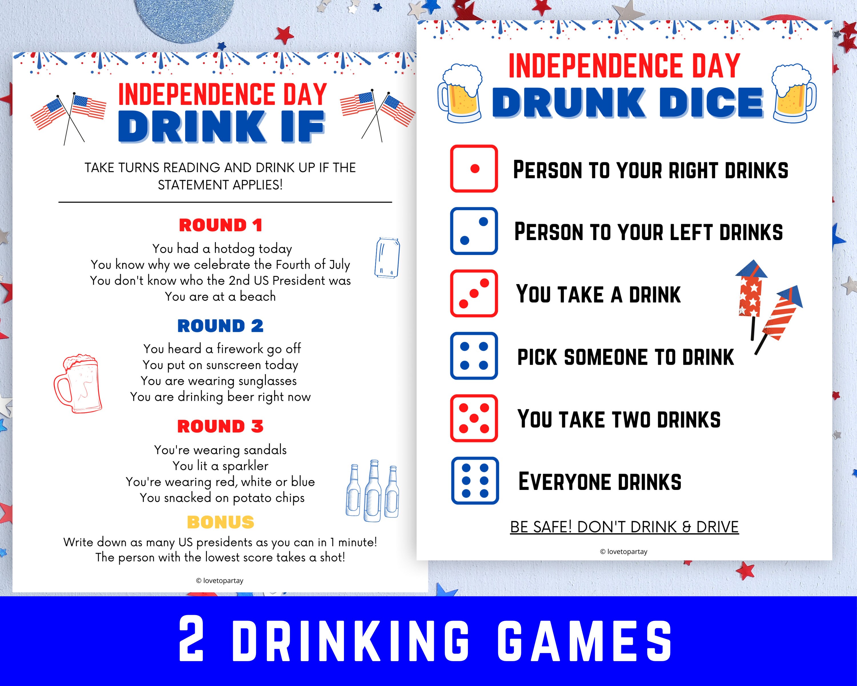 Independence Day Games Independence Day Game Bundle - Etsy UK