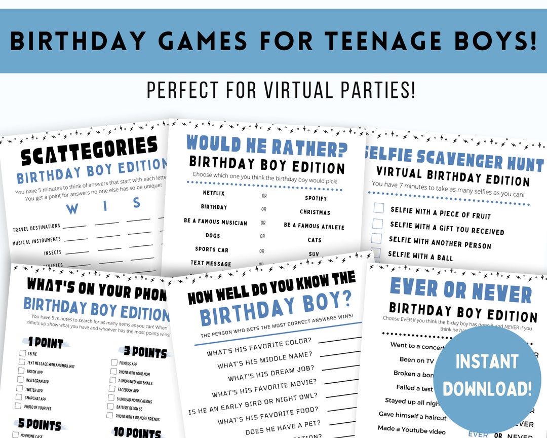 Birthday Games for Boys, Teenager Birthday Party Games, Boy Birthday ...