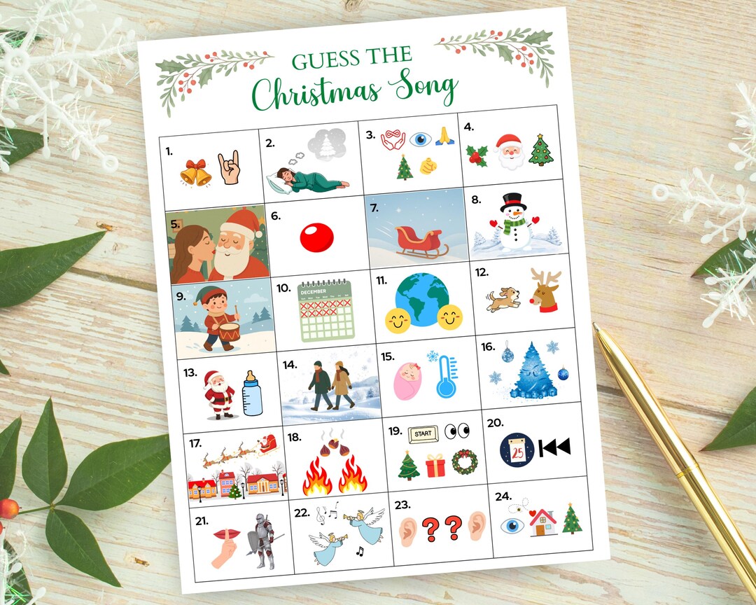 Christmas Song Quiz, Christmas Party Game, Fun Christmas Game ...