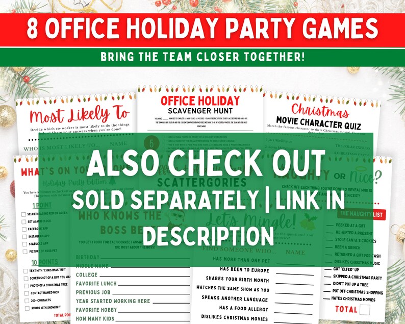 Holiday Party Game, Christmas Printable Game, Party Starter Game ...