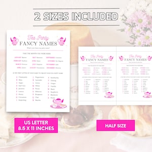 Tea Party Fancy Names, Tea Party Game for Adults, Tea Party Activities ...