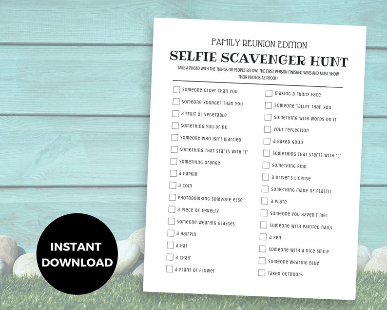 Family Reunion Scavenger Hunt, Family Reunion Game, Family Scavenger ...