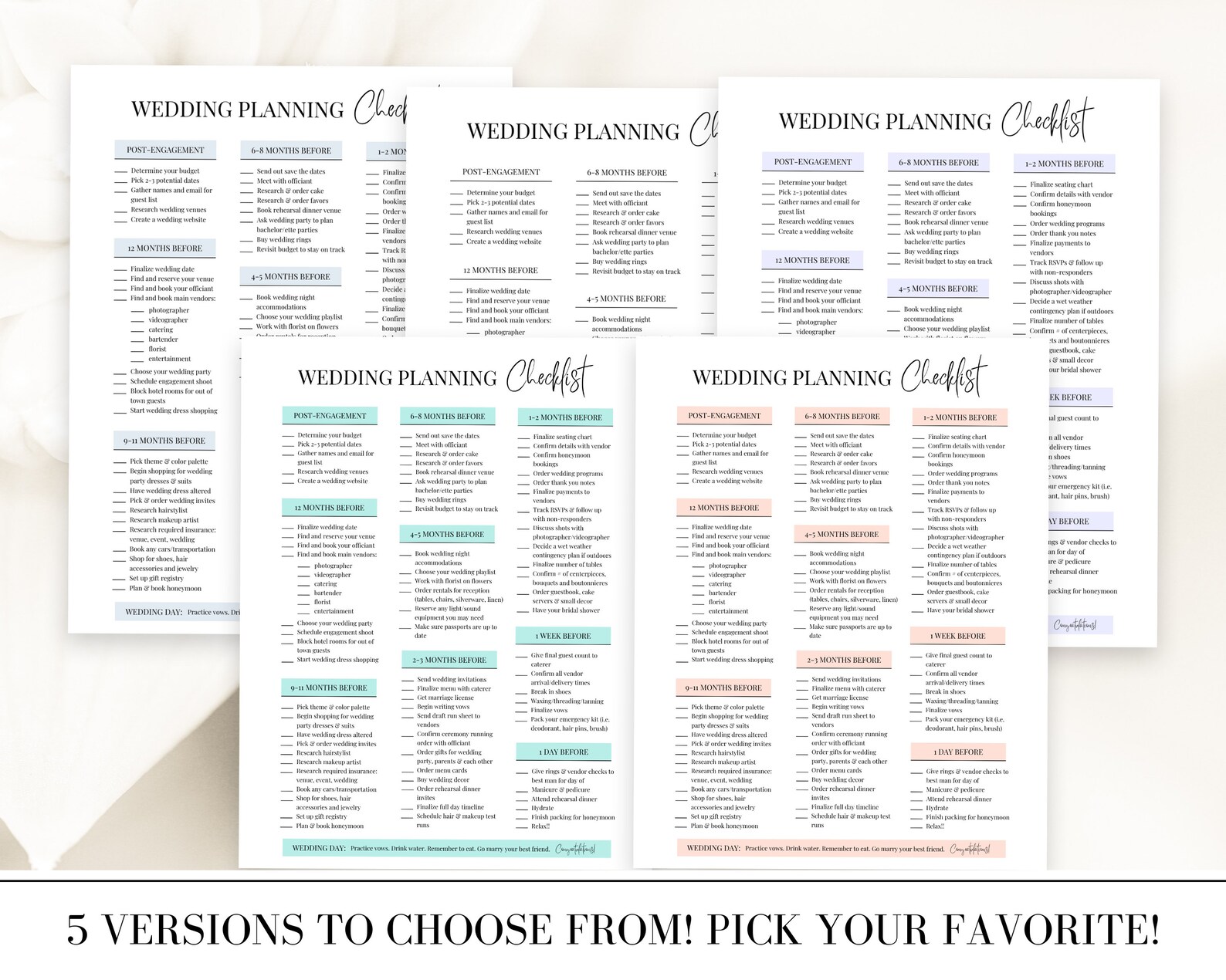Wedding Planning Checklist Wedding Plan Checklist Printable - Etsy